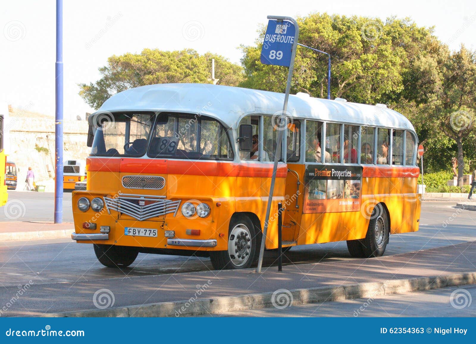 Maltese Bus Waiting at Bus Stop Editorial Stock Photo - Image of ...
