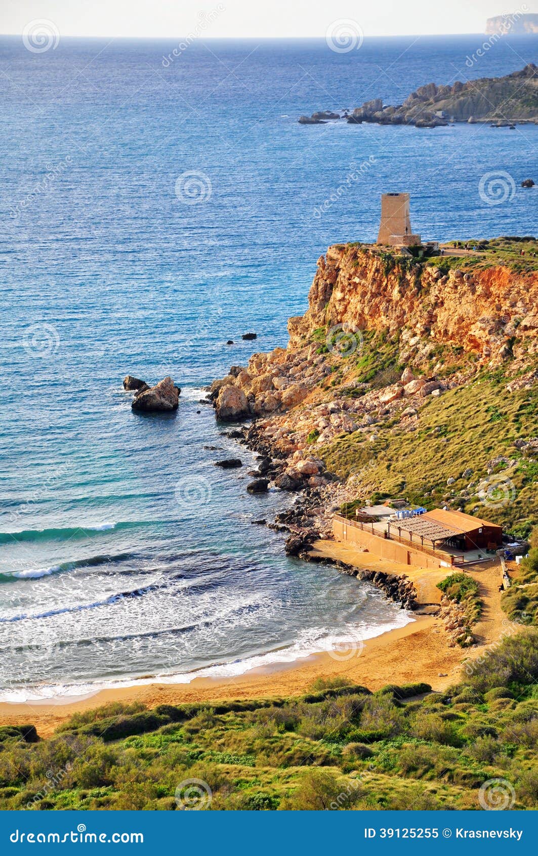 Maltese cliffs in the sea stock image. Image of golden - 39125255