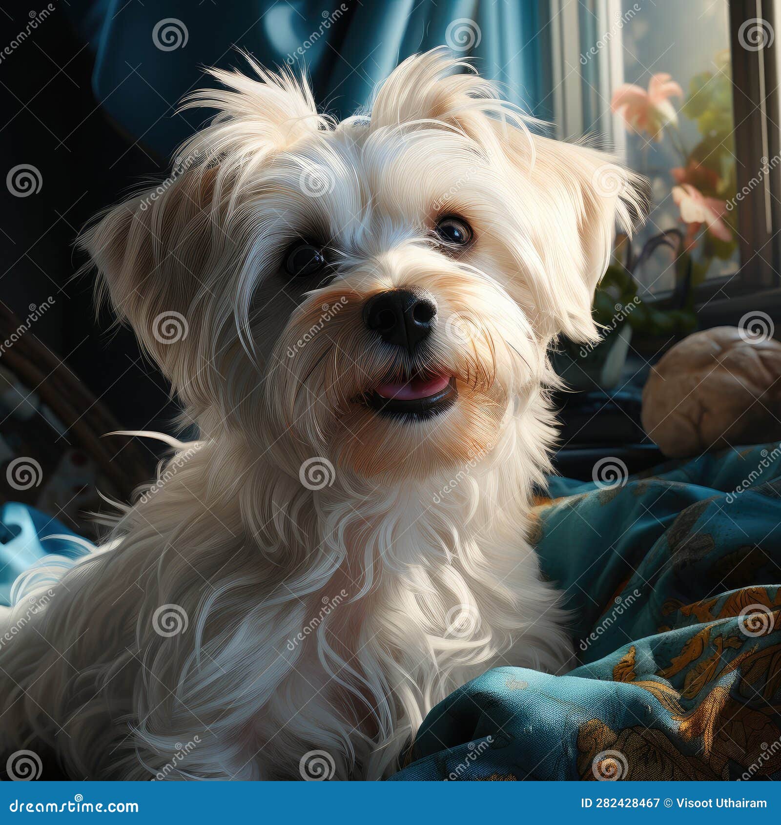 Maltese Dog, Portrait of Beautiful Dog Breeds Stock Illustration ...