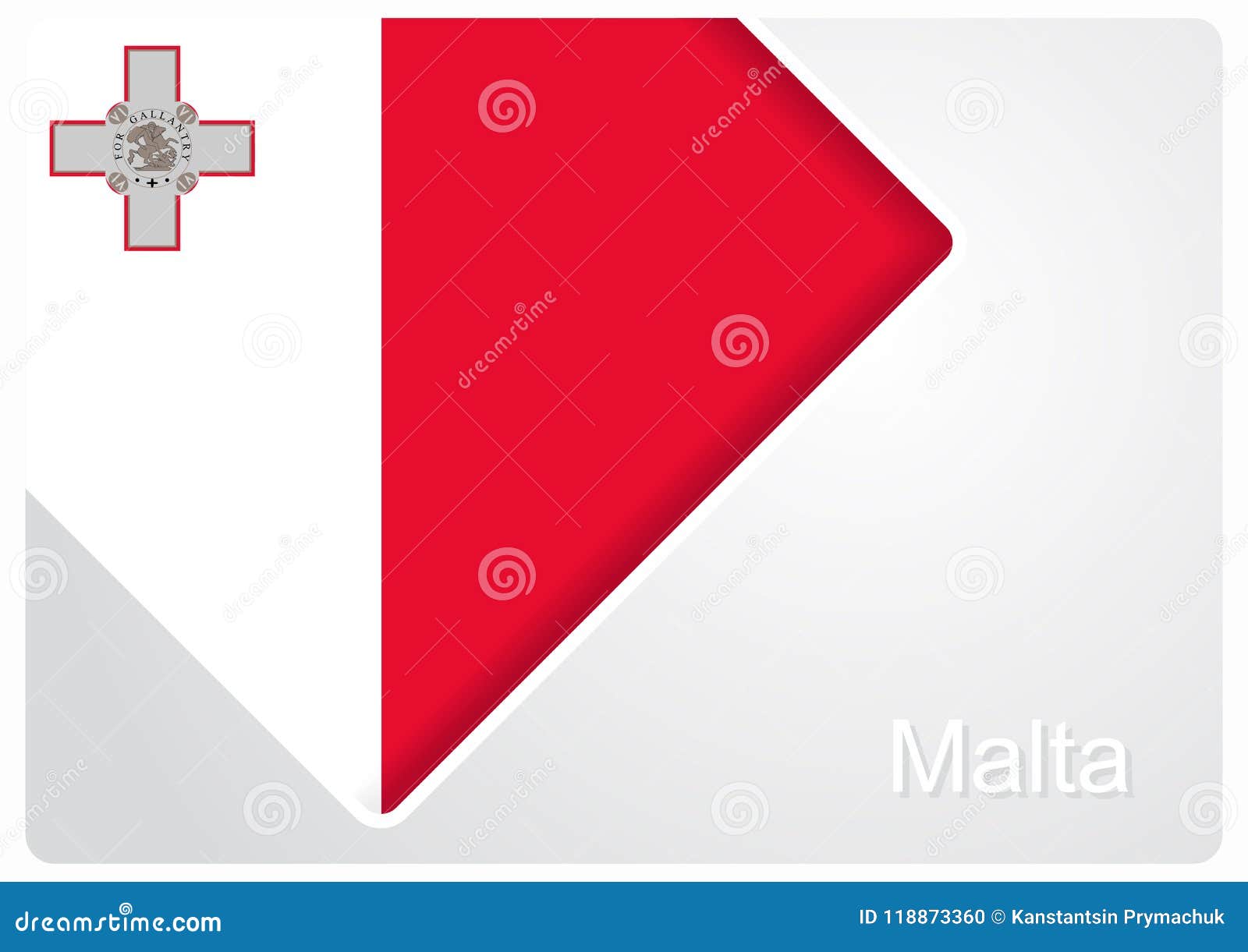 Maltese Flag Design Background Vector Illustration Stock Vector