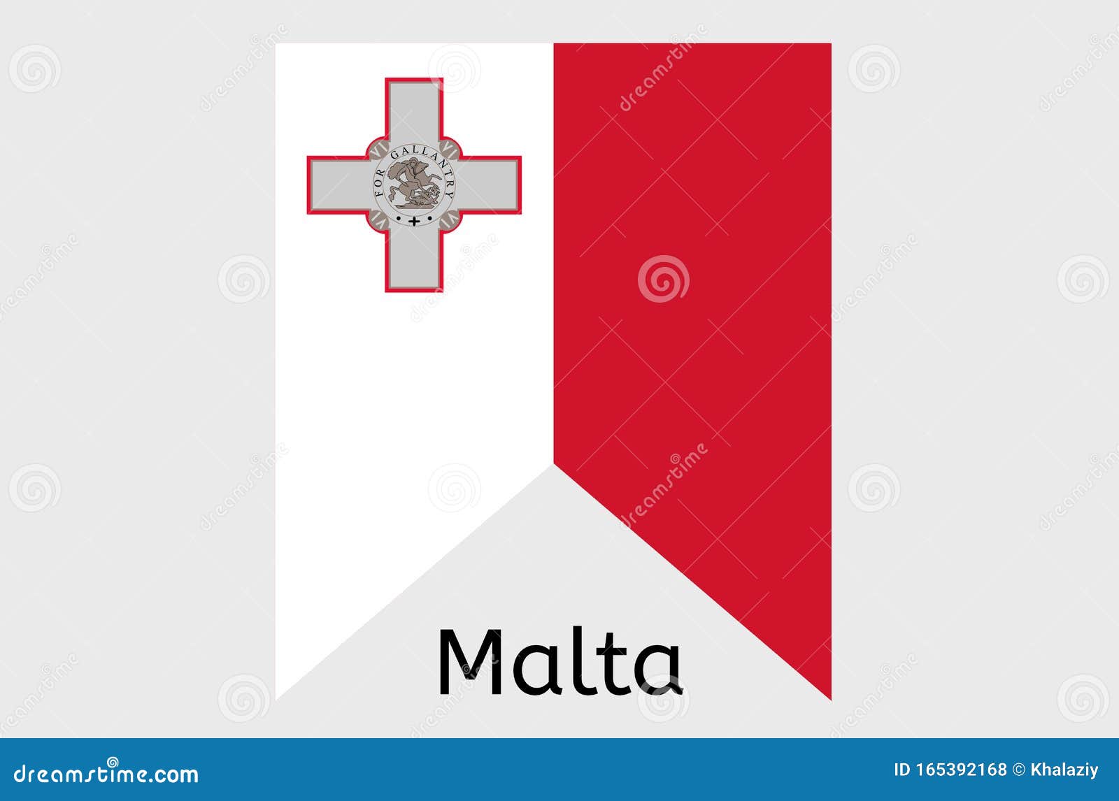 Maltese Flag Icon Malta Country Flag Vector Illustration Stock Vector