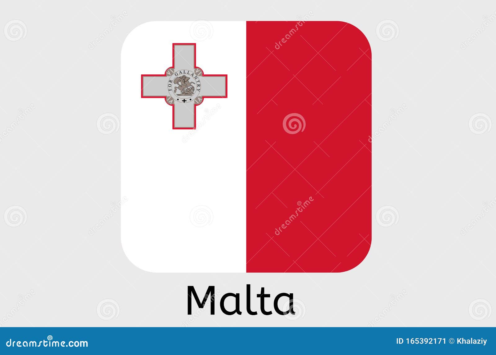 Maltese Flag Icon Malta Country Flag Vector Illustration Stock Vector