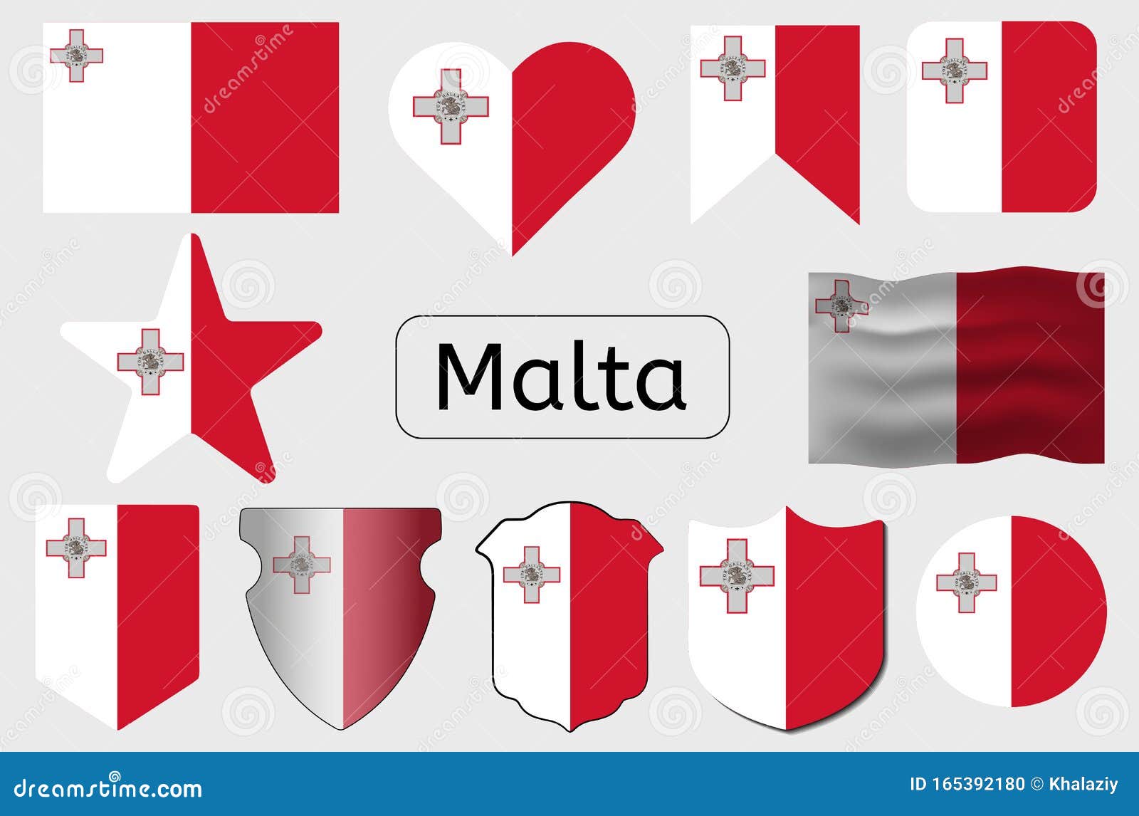 Maltese Flag Icon Malta Country Flag Vector Illustration Stock Vector