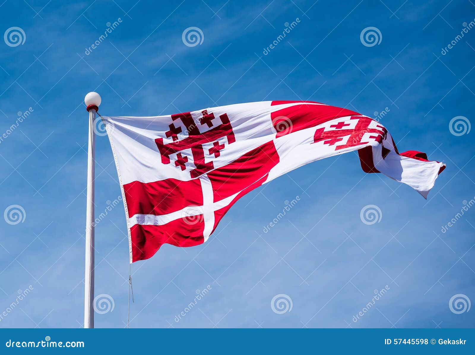 Maltese flag in Valletta stock photo. Image of clear - 57445598