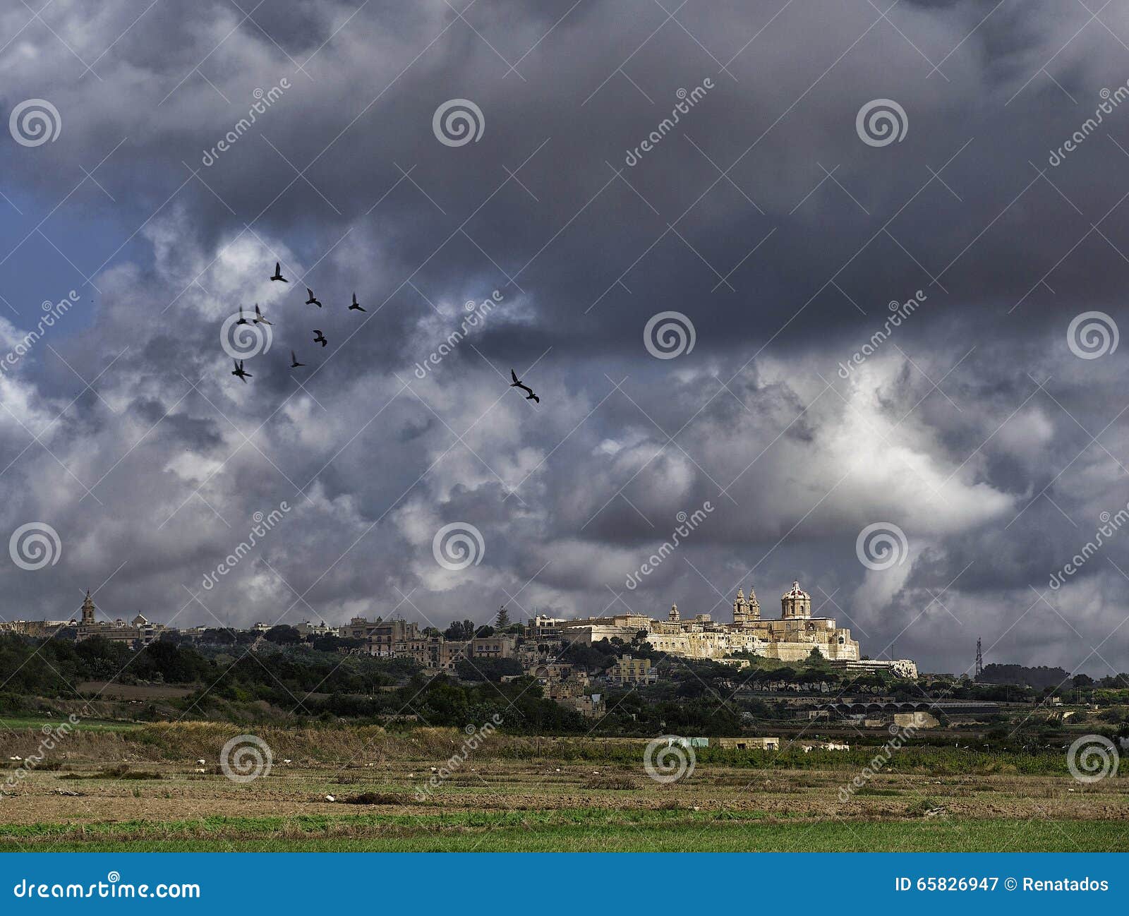 Maltese Landscape, Mdina on Cloudy Day Editorial Photography - Image of ...
