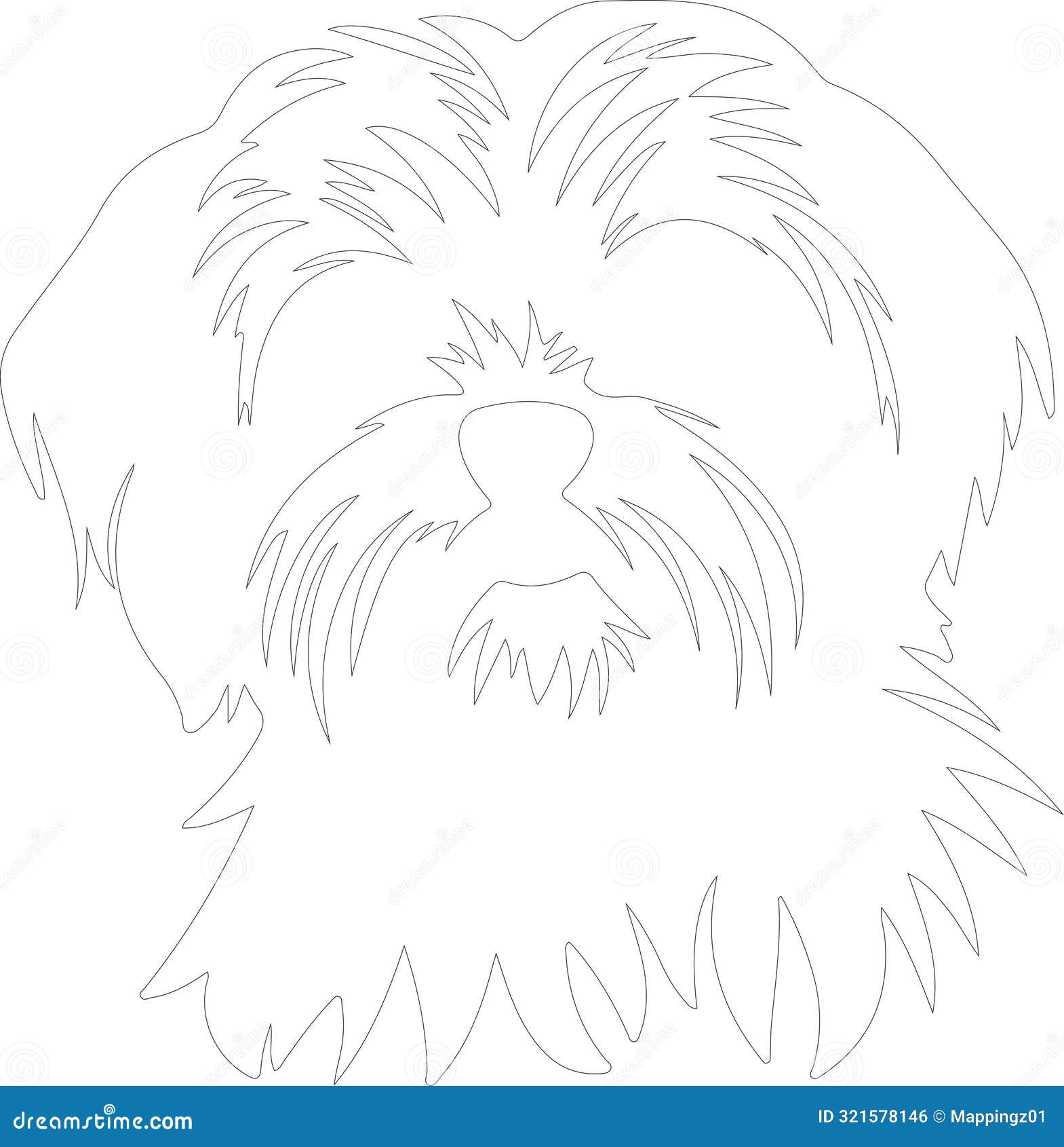 Maltese Outline Silhouette Generative Ai Stock Vector - Illustration of ...