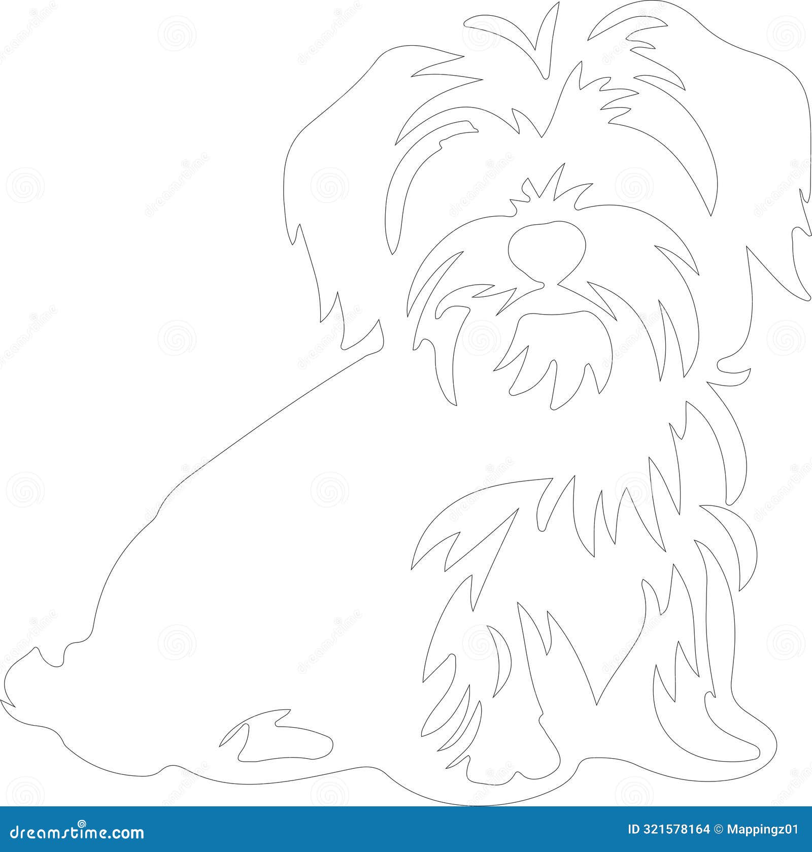 Maltese Outline Silhouette Generative Ai Stock Vector - Illustration of ...
