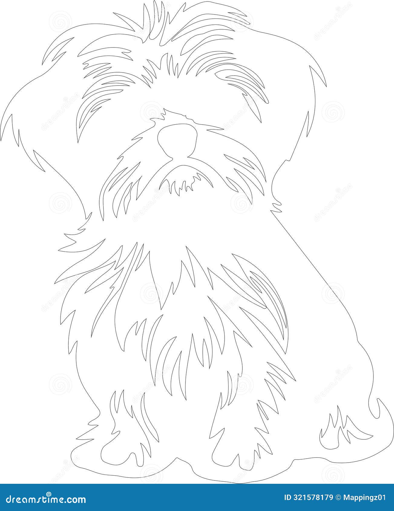 Maltese Outline Silhouette Generative Ai Stock Vector - Illustration of ...