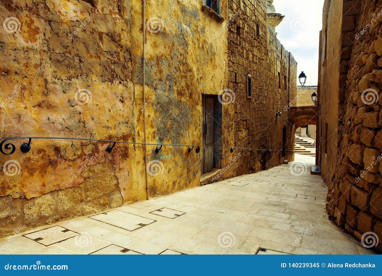 Maltese Wall Decorations and Window on Old Wall in Mdina, Malta ...