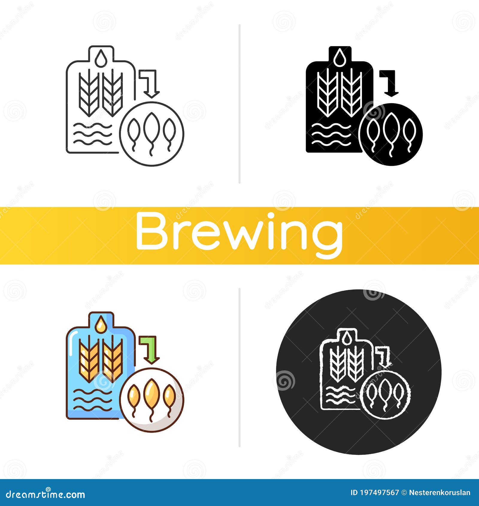 Malting icon stock vector. Illustration of glyph, business - 197497567