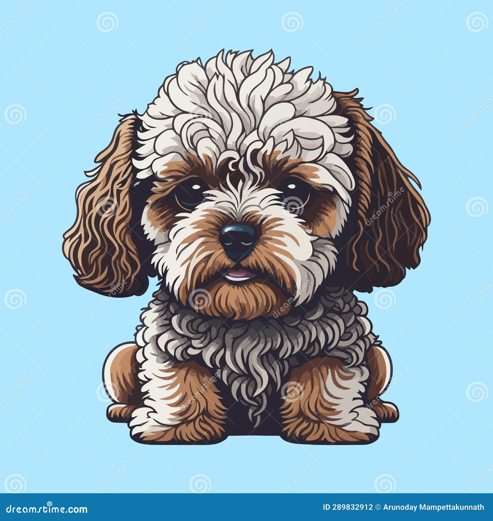 Maltipoo Dog Vector Illustration Isolated On A Plain Background ...