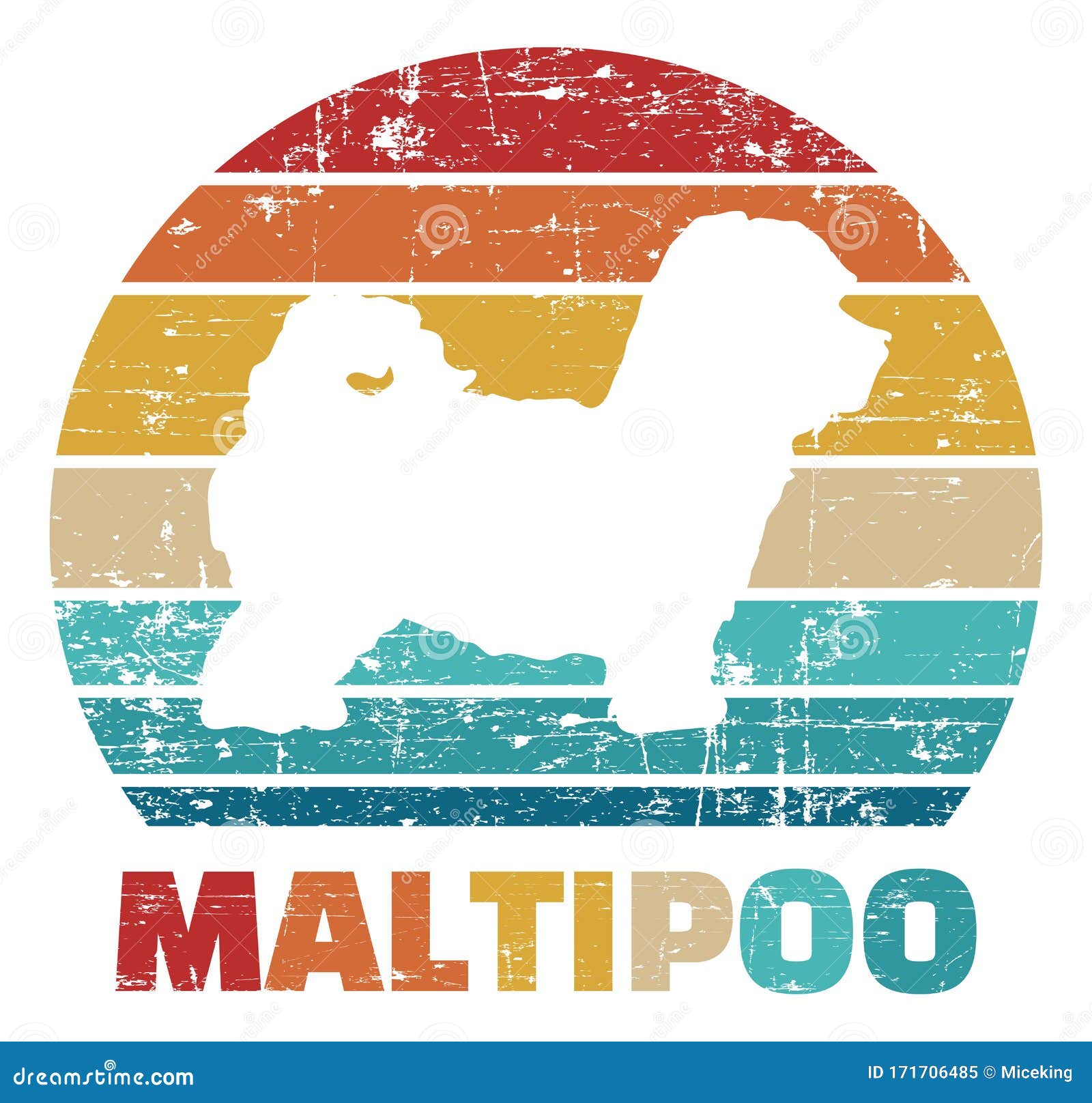Maltipoo Silhouette Real Word Cartoon Vector | CartoonDealer.com #118808651