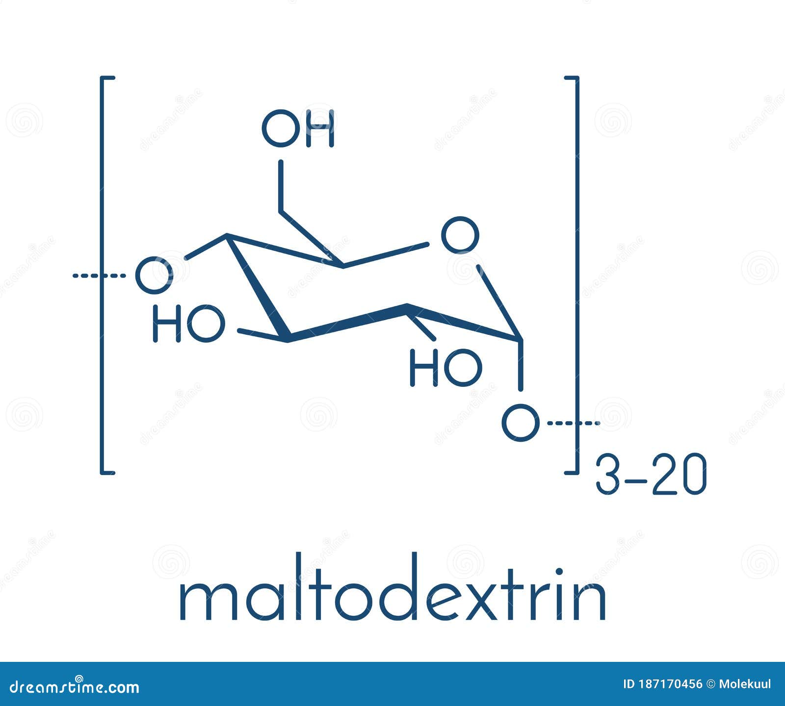Maltodextrin Food Additive Molecule. Skeletal Formula. Stock Vector ...