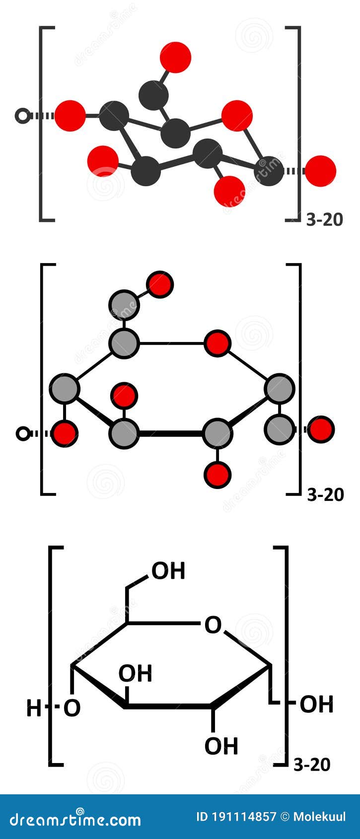 Maltodextrin Food Additive Molecule. Skeletal Formula. Royalty-Free ...