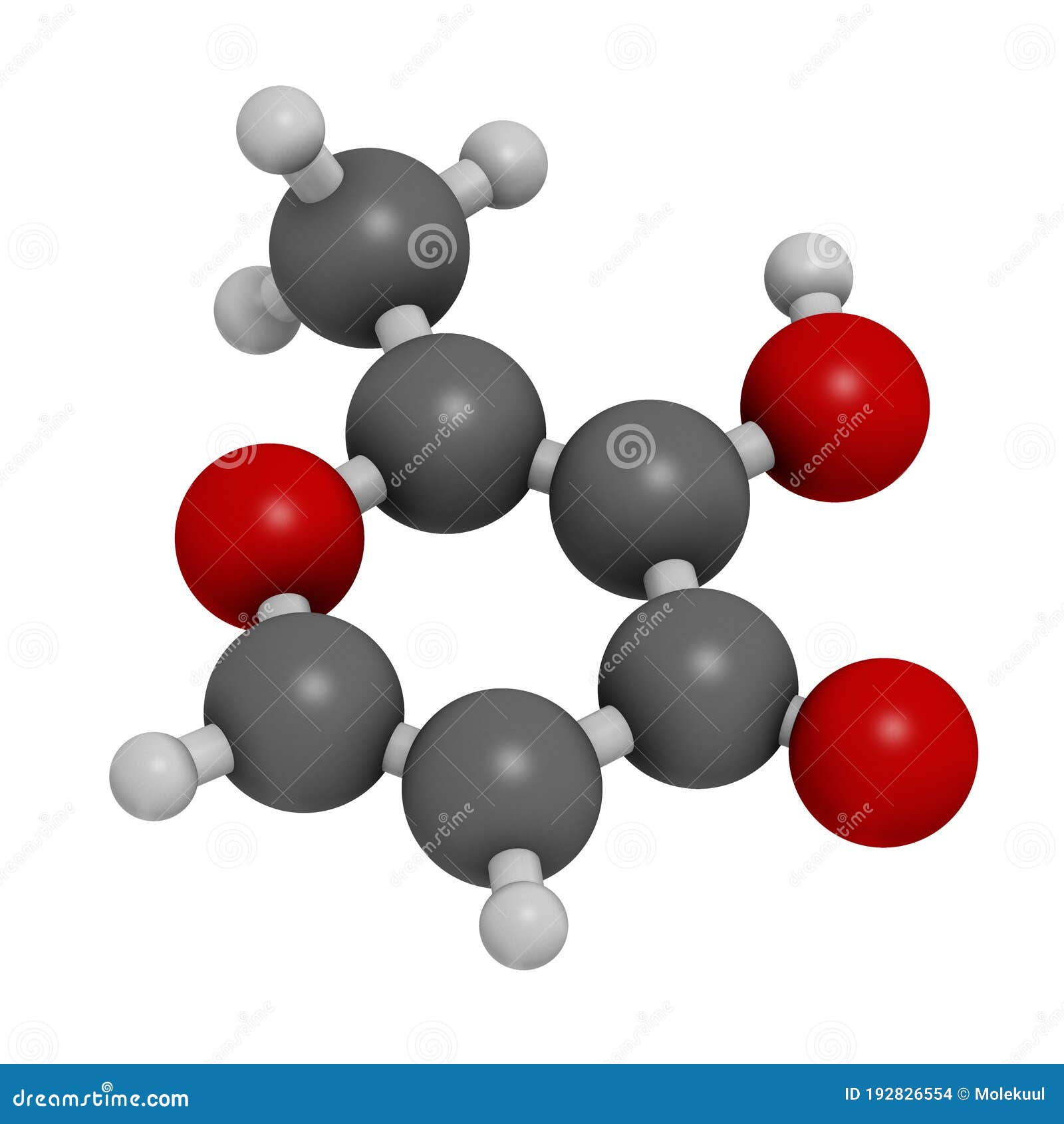 Maltol Food Additive Molecule E636. 3D Rendering Stock Photo ...