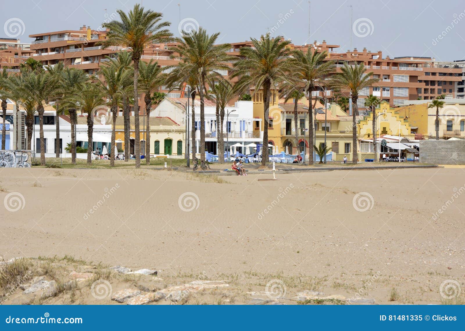 Malvarrosa Beach at Valencia, Spain Editorial Image - Image of seaside ...