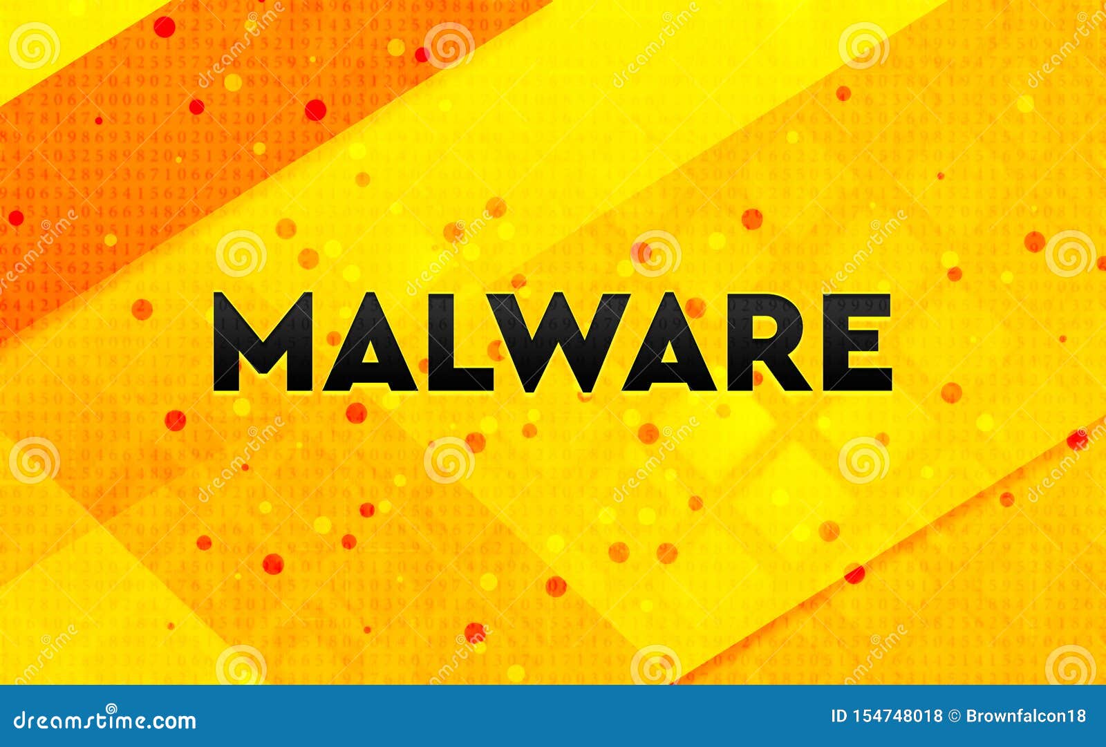 Malware Abstract Digital Banner Yellow Background Stock Illustration ...