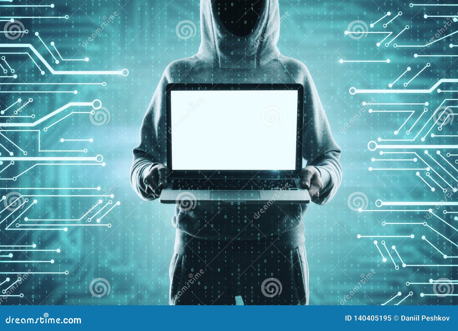 Malware and Ad Mockup Concept Stock Image - Image of hands, blue: 140405195