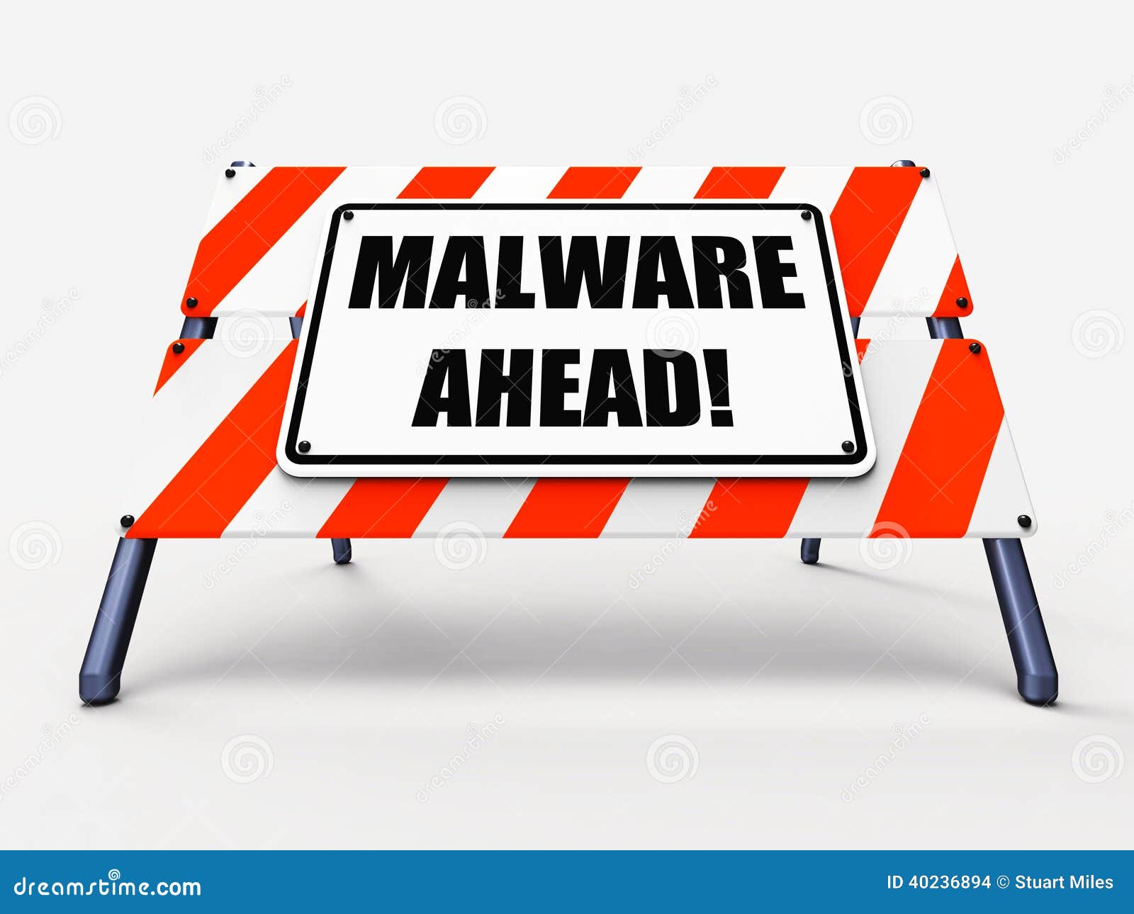 Malware Ahead Refers To Malicious Danger for Stock Illustration ...
