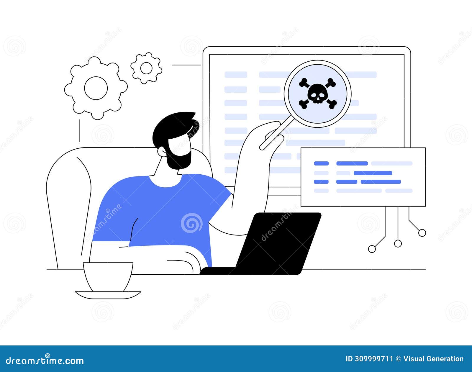 Malware Analyst Isolated Cartoon Vector Illustrations. Stock Vector ...