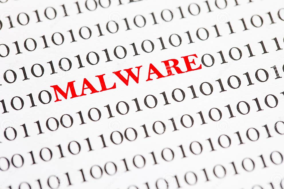 Malware on Binary Code stock photo. Image of malware - 31046338