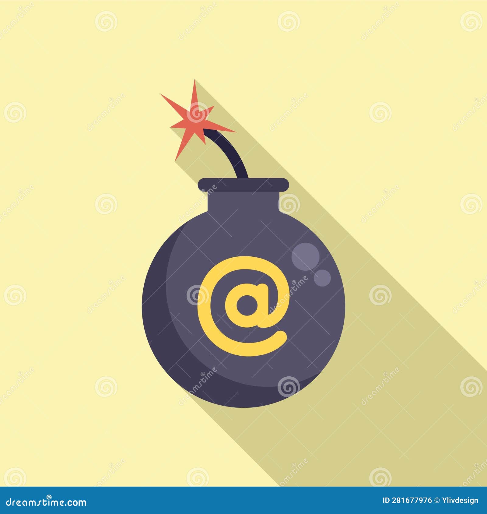Malware Bomb Icon Flat Vector. Laptop Error Stock Vector - Illustration ...