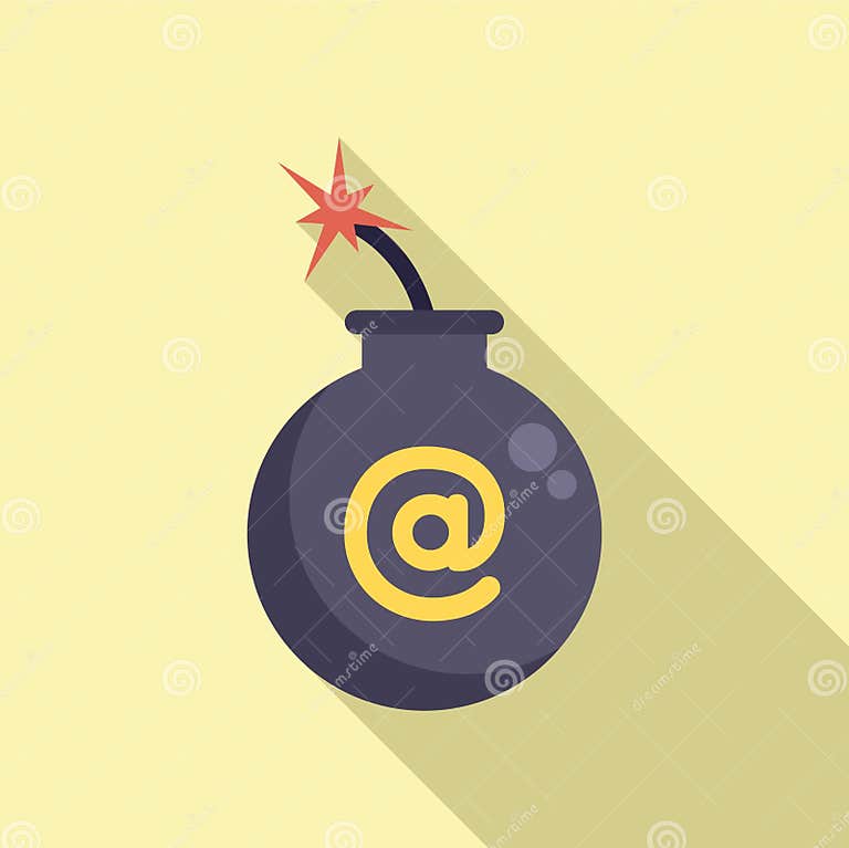 Malware Bomb Icon Flat Vector. Laptop Error Stock Vector - Illustration ...