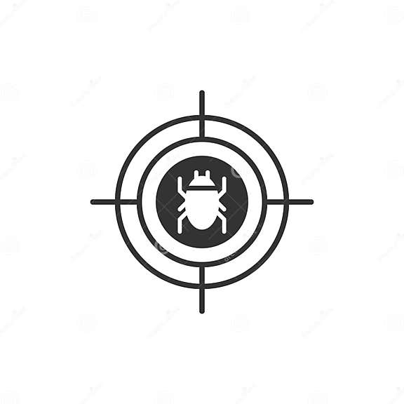 Malware Bug in Target Vector Icon Stock Vector - Illustration of error ...