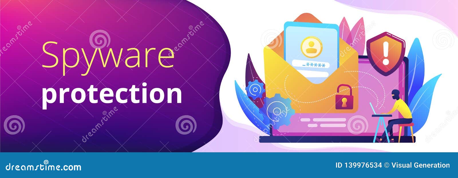 Malware Computer Virus Concept Banner Header. Stock Vector ...