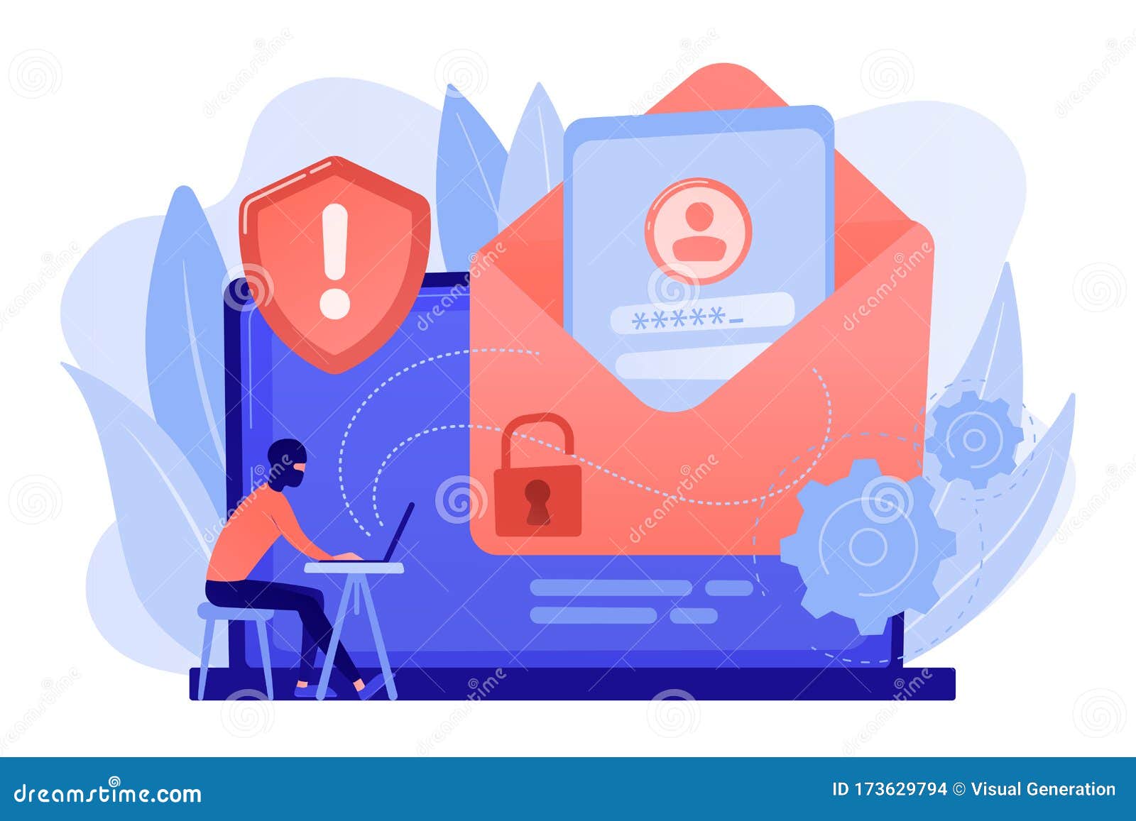 Malware Computer Virus Concept Vector Illustration. Stock Vector ...