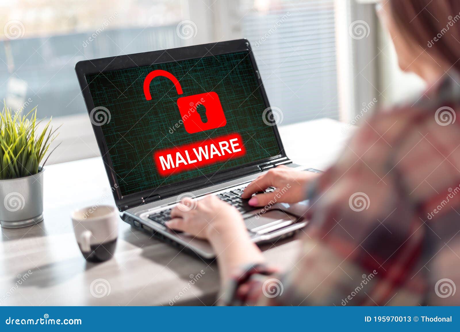 Malware Concept on a Laptop Screen Stock Image - Image of data ...