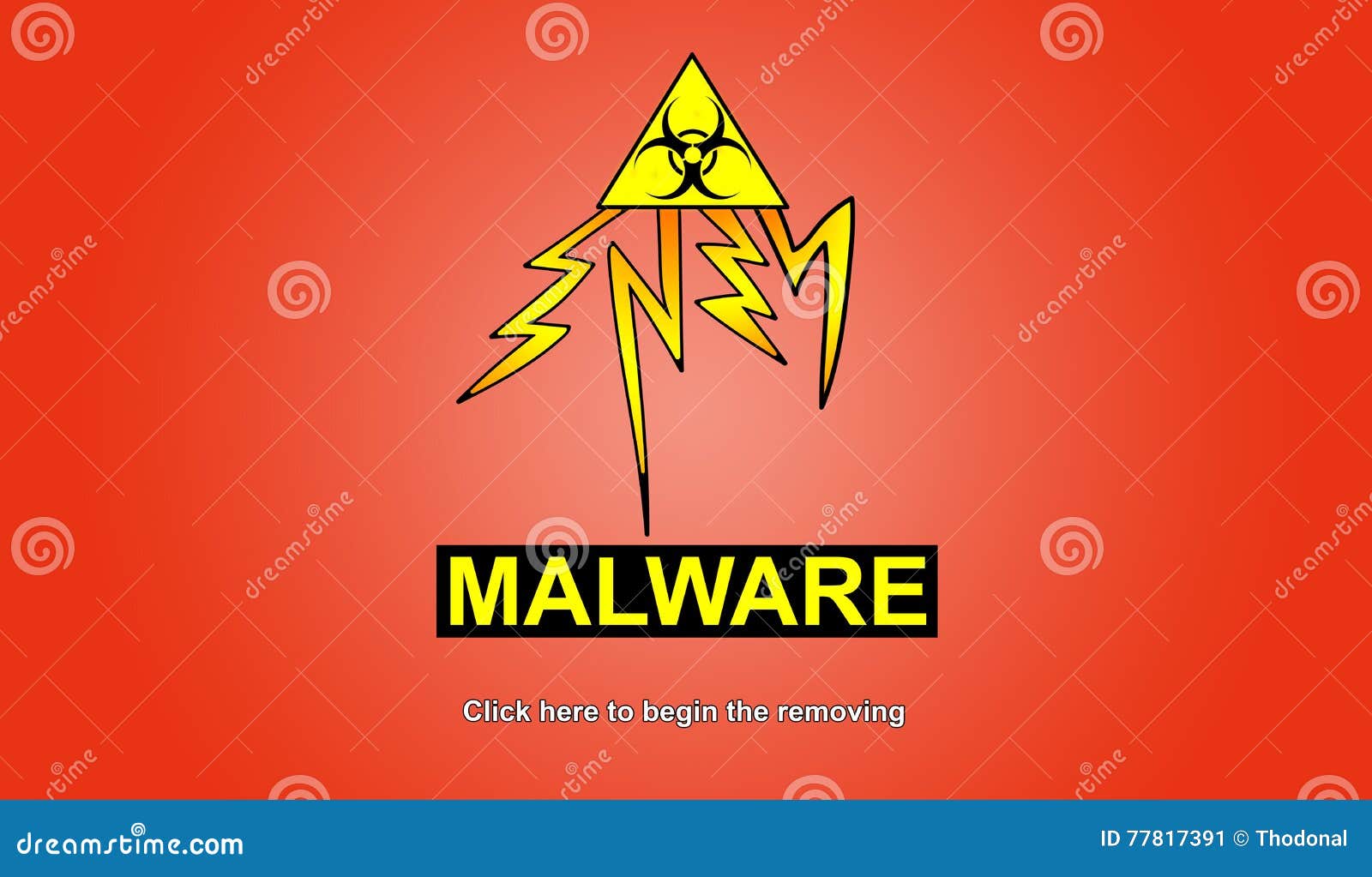 Malware Concept on Orange Background Stock Illustration - Illustration ...