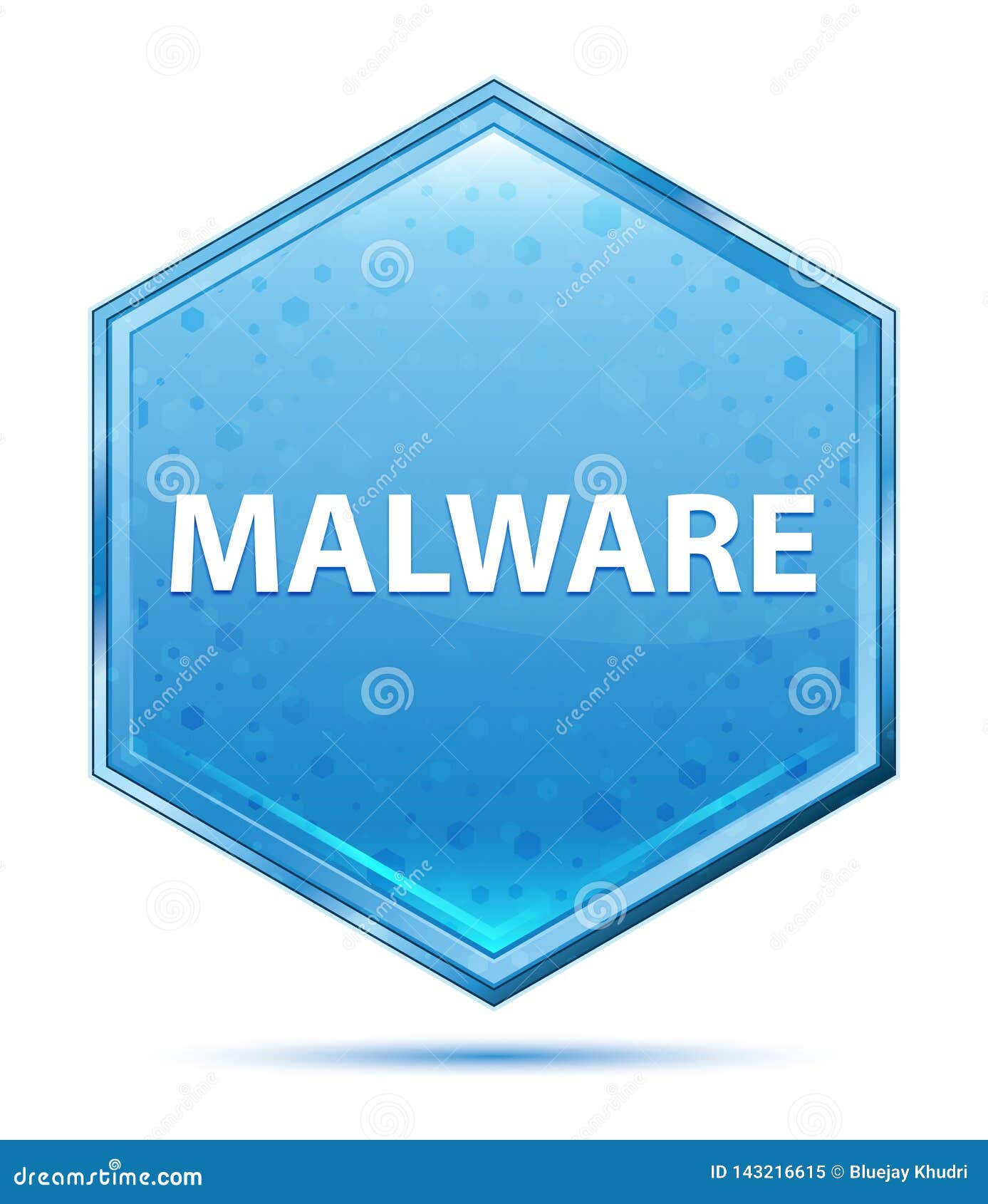 Malware Crystal Blue Hexagon Button Stock Illustration - Illustration ...