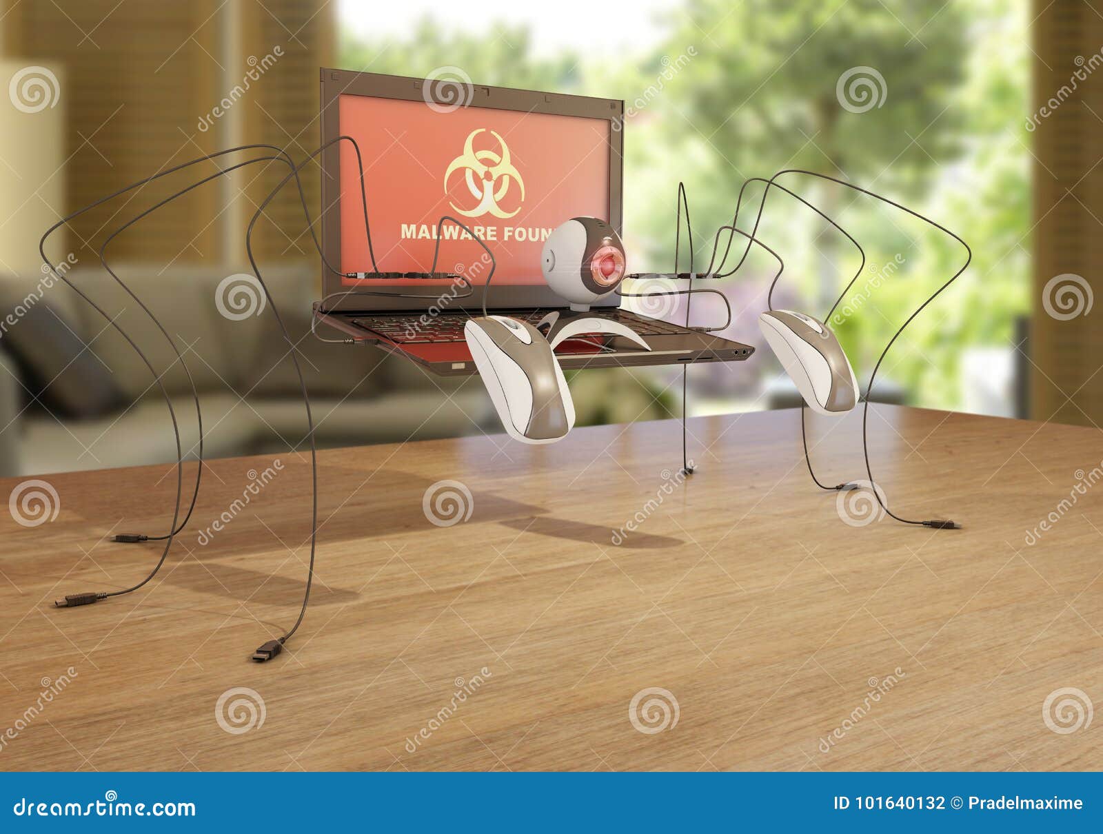 Malware Found, 3d Rendering Stock Illustration - Illustration of cyber ...