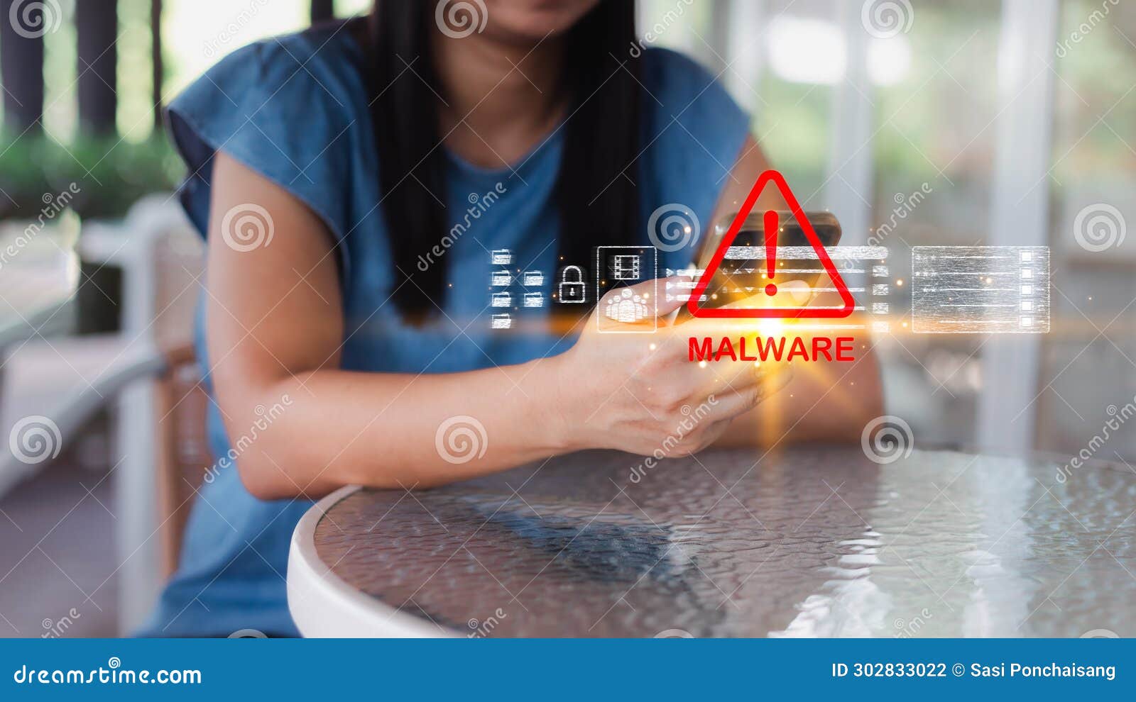Malware Hacker Attack on Smartphone. System Notification Hacked Attack ...