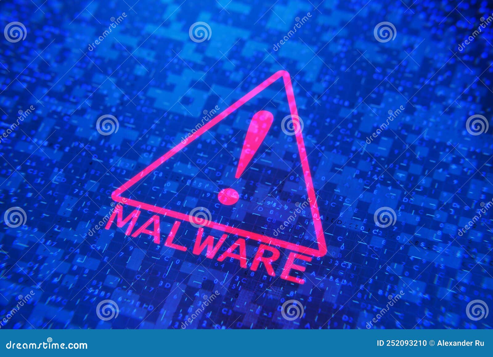 Malware Icon on Abstract Tech Background. Malware Concept Stock ...