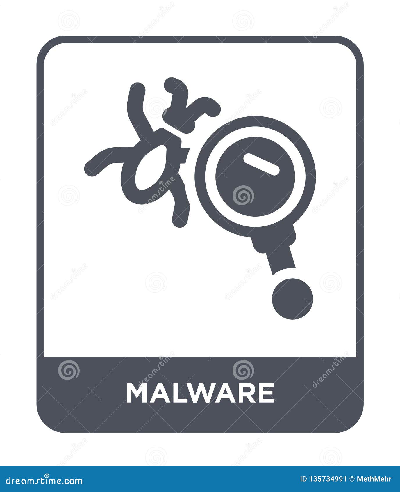 Malware Icon in Trendy Design Style. Malware Icon Isolated on White ...
