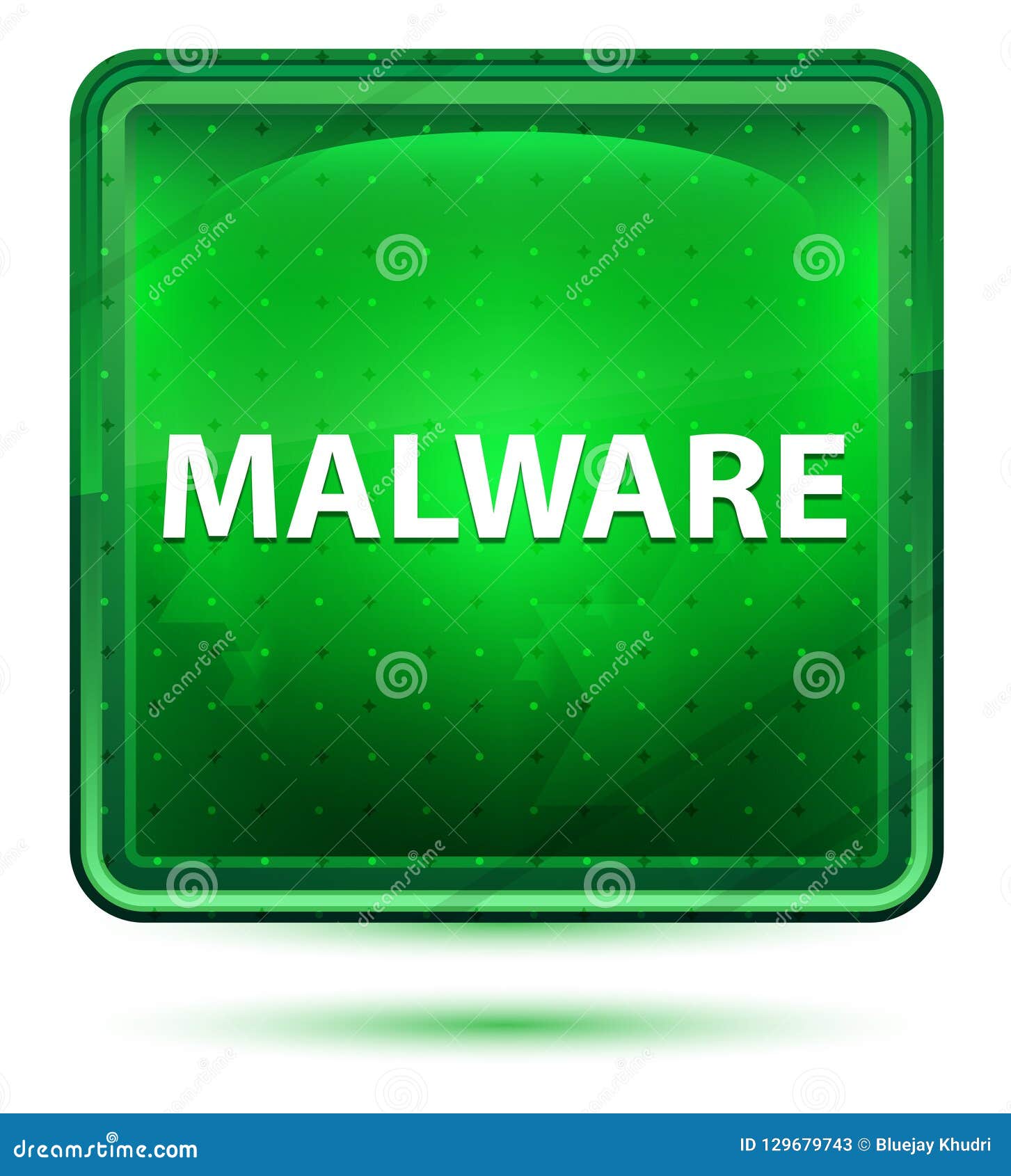 Malware Neon Light Green Square Button Stock Illustration ...