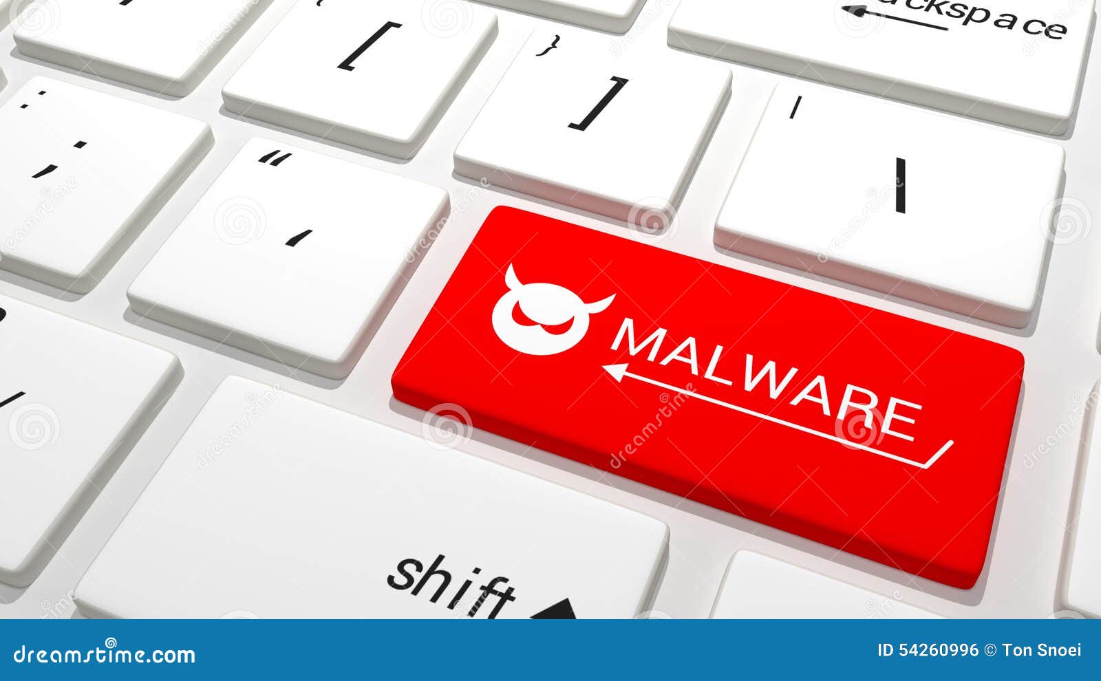 Malware key on a keyboard stock illustration. Illustration of ...