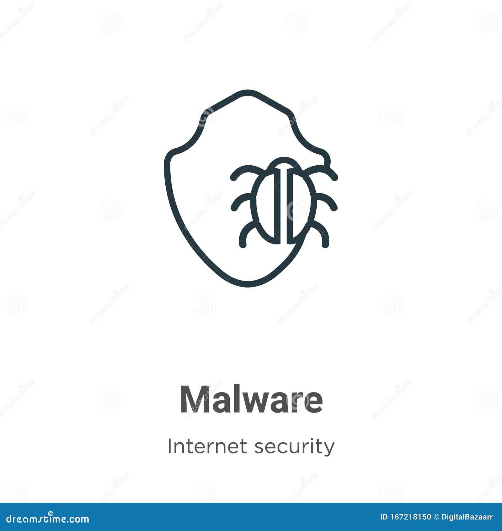 Malware Outline Vector Icon. Thin Line Black Malware Icon, Flat Vector ...