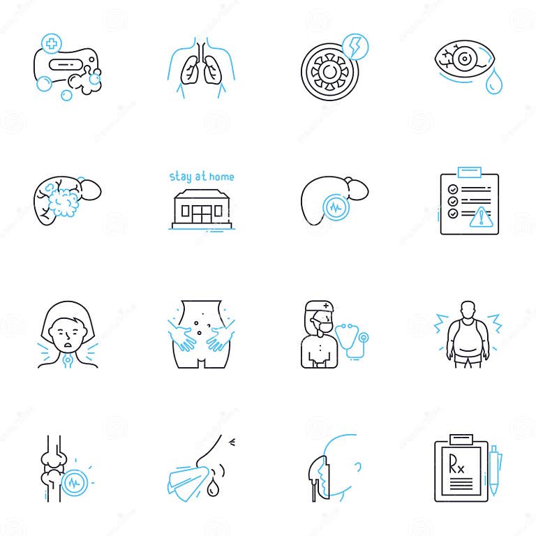 Malware Prevention Linear Icons Set. Firewall, Antivirus, Encryption ...