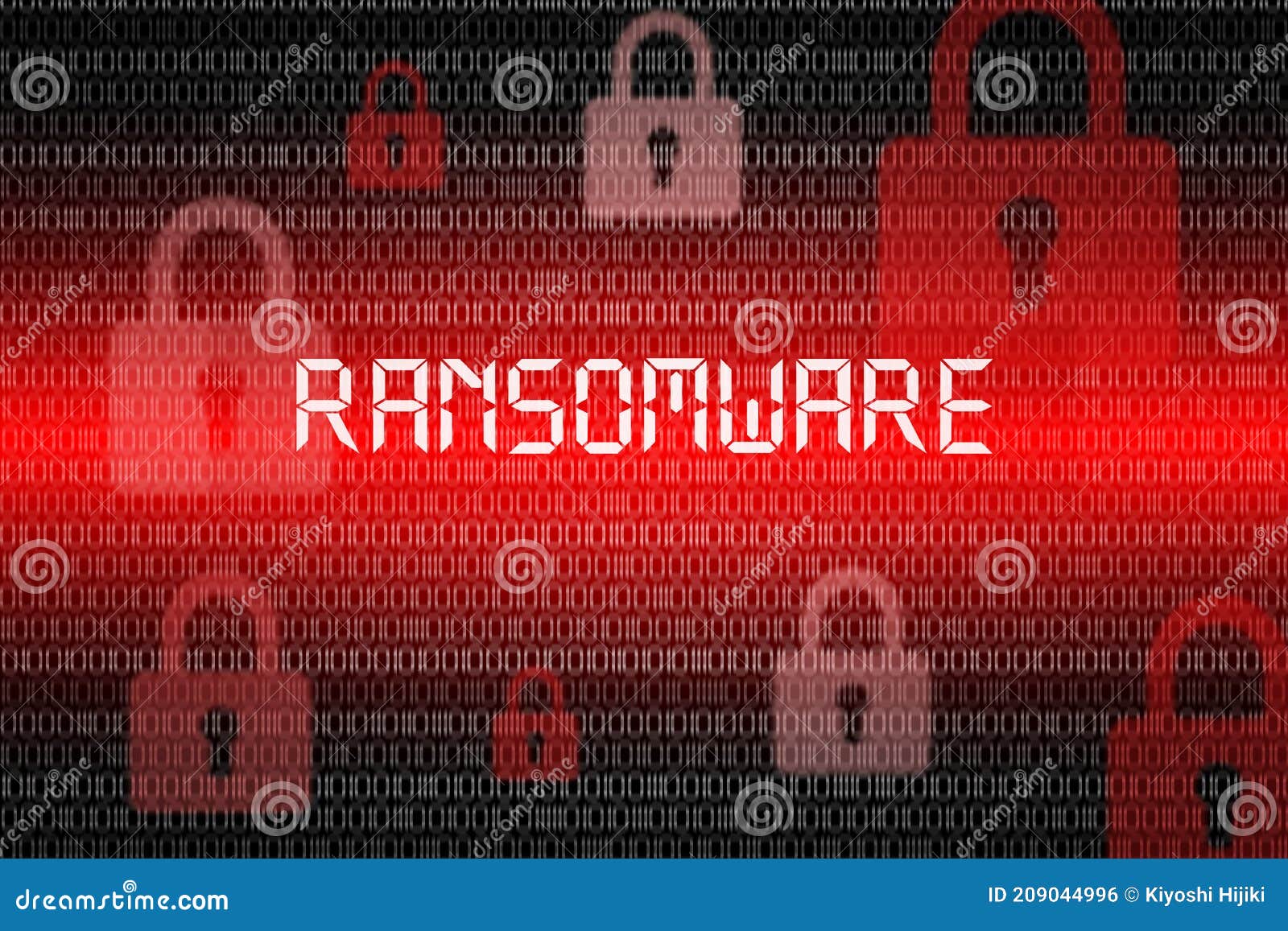 Malware, Ransomware and Virus Infected Alert on Red Screen Background ...