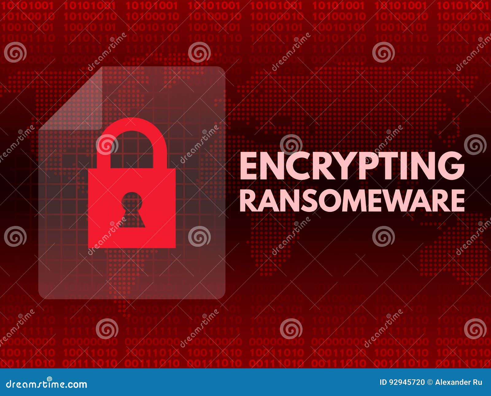 Malware Ransomware Wannacry Virus Encrypted Files Stock Illustration ...