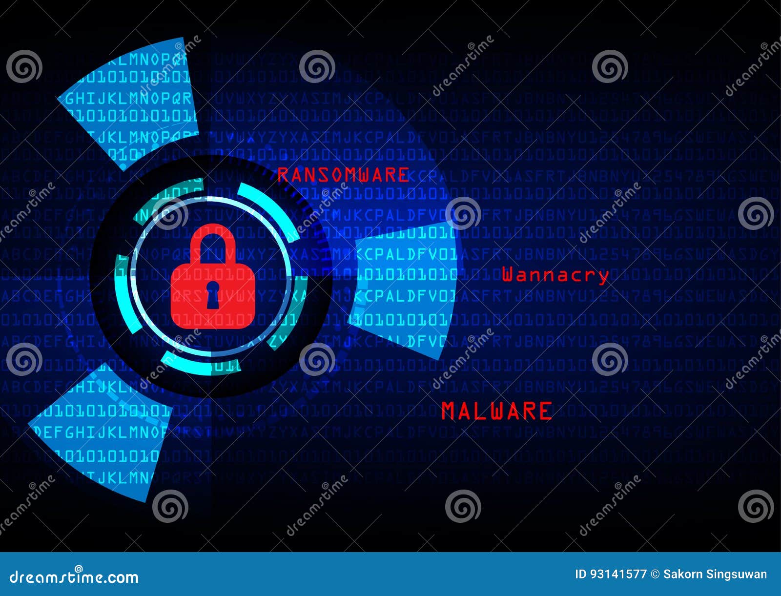 Malware Ransomware Wannacry Virus Encrypted Files. Stock Vector ...