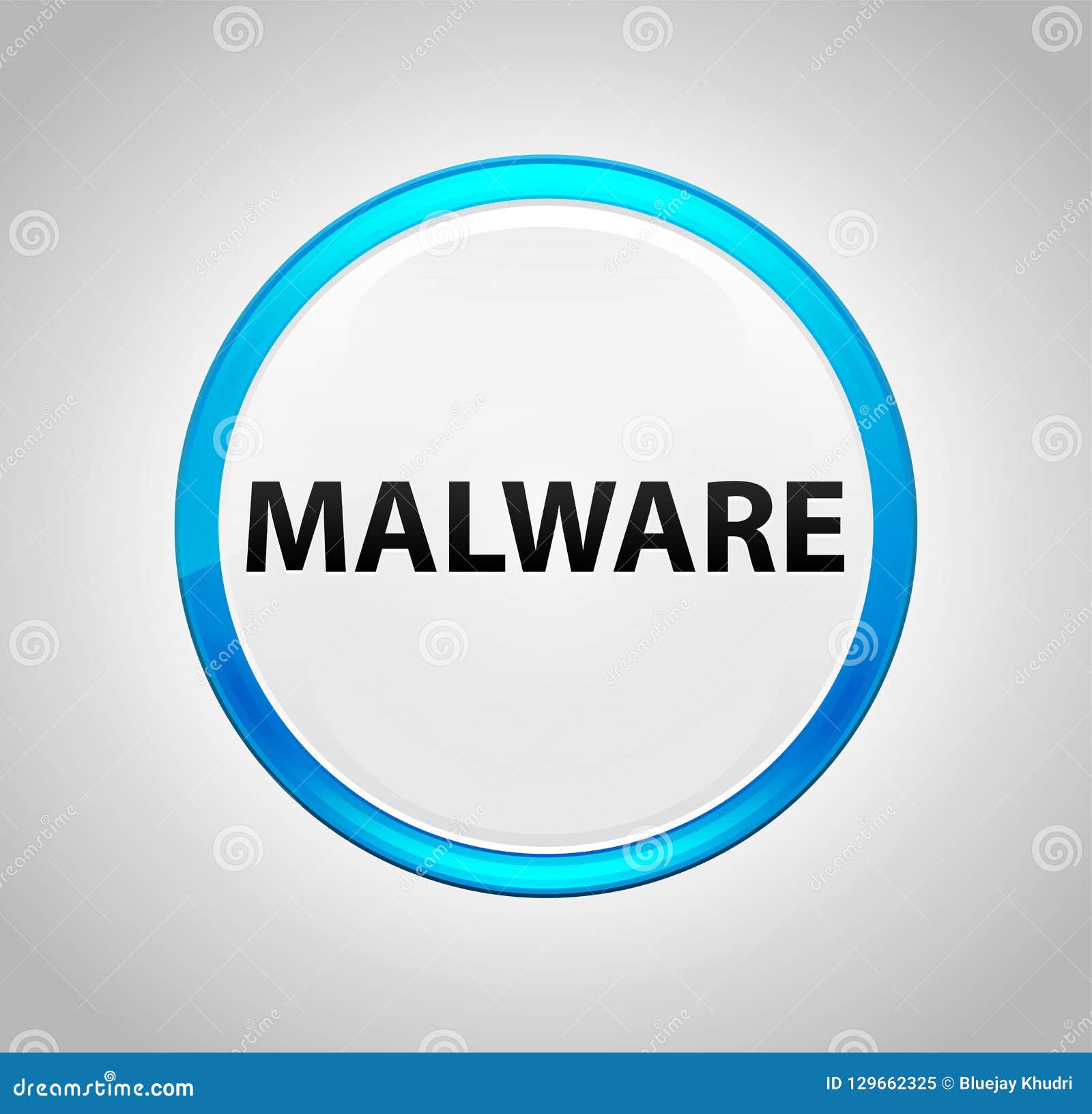 Malware Round Blue Push Button Stock Illustration - Illustration of ...