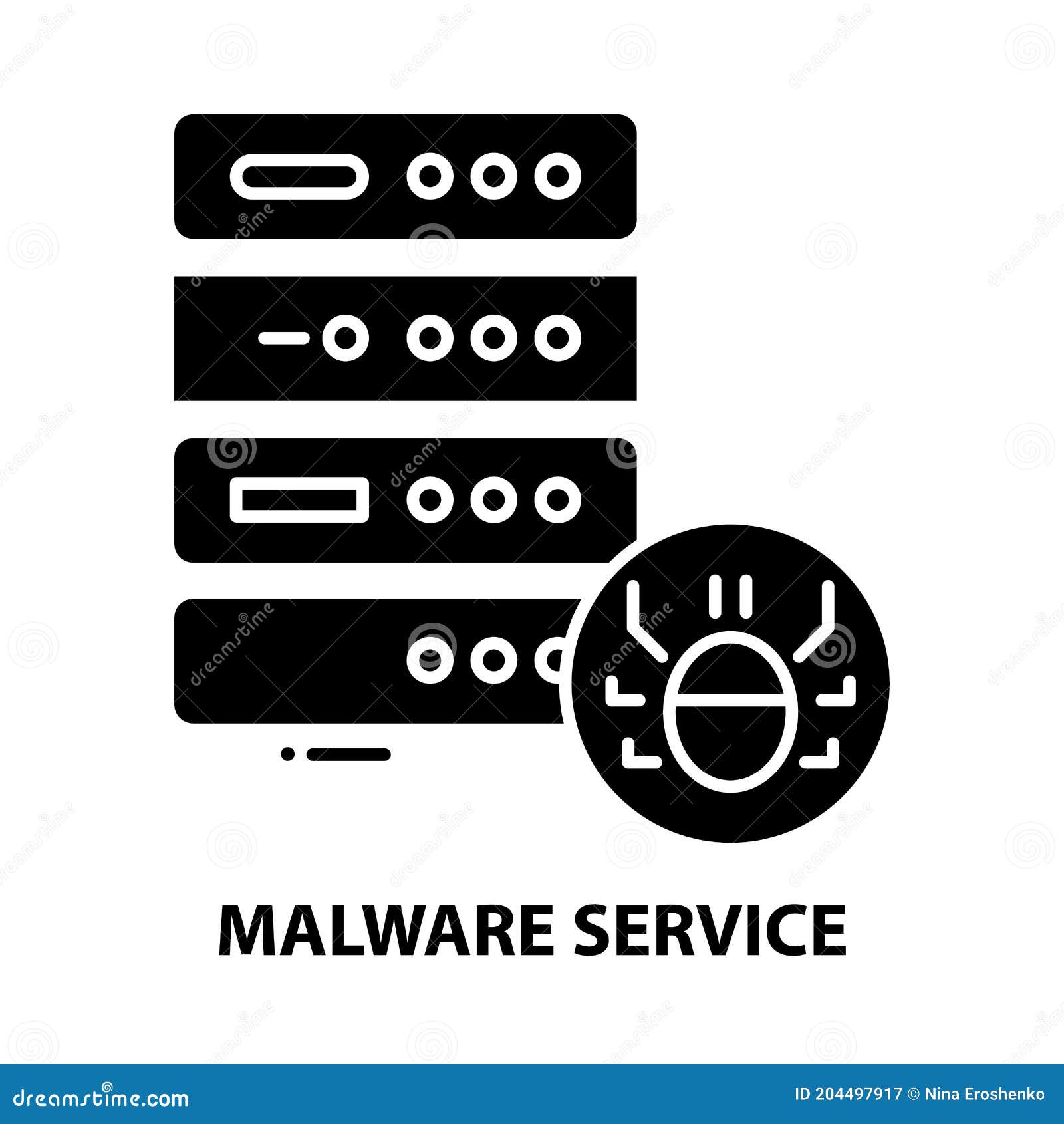 Malware Service Icon, Black Vector Sign with Editable Strokes, Concept ...