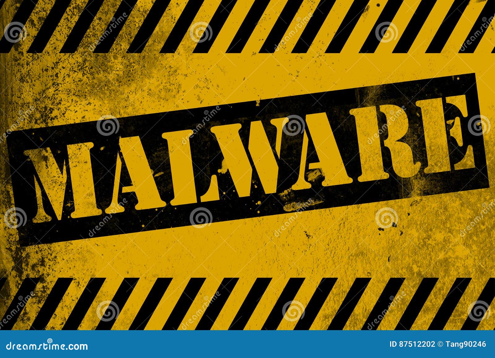 Malware Sign Yellow with Stripes Stock Illustration - Illustration of ...