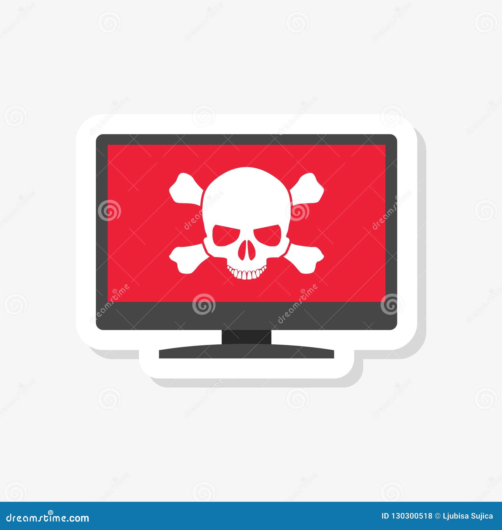 Malware, Spam, Online Scam, Computer Virus Sticker Stock Illustration ...