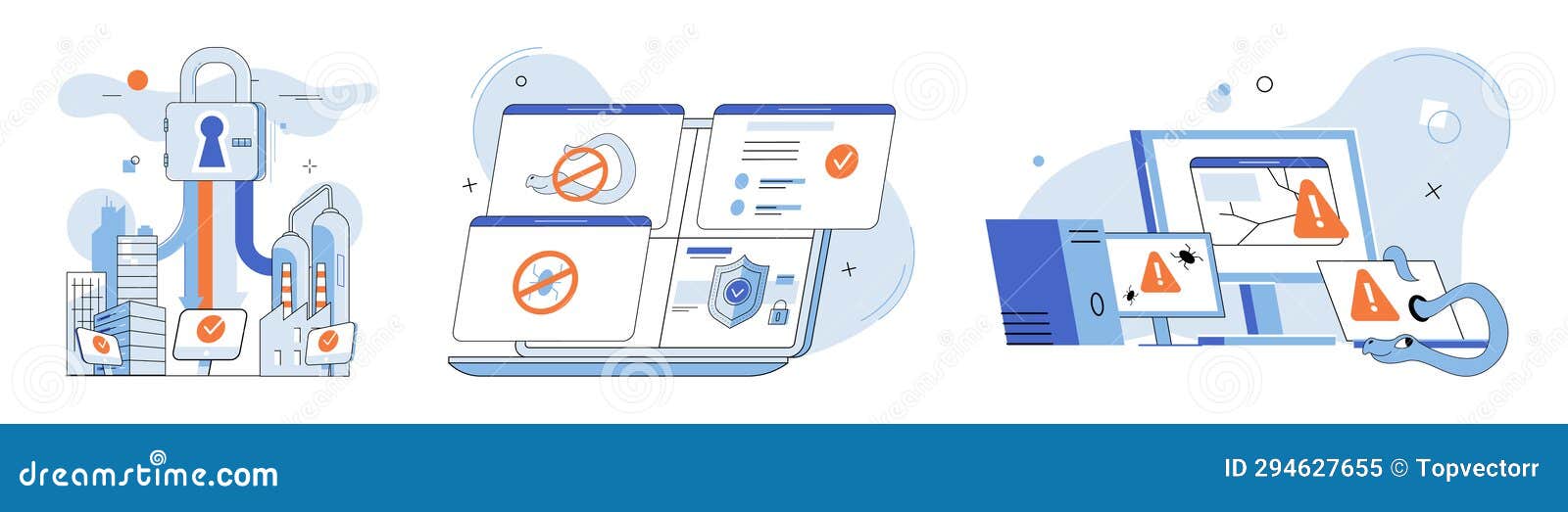 Malware Spyware Virus. Alerts Notify Users Potential Security Breaches ...