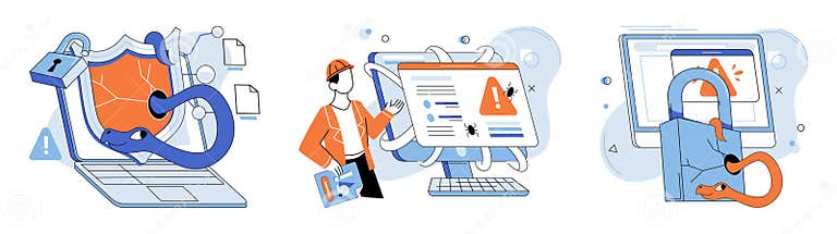 Malware Spyware Virus. Security Measures Protect Against Cyber Attacks ...